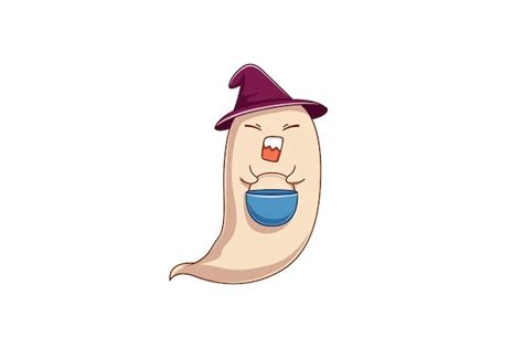 귀여운 할로윈 유령 캐릭터 일러스트 프리미엄 벡터