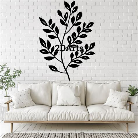 🎨 Branch With Leaves 2d Wall Art Window Art Stl And Svg File For 3d Printing And Laser Cutting