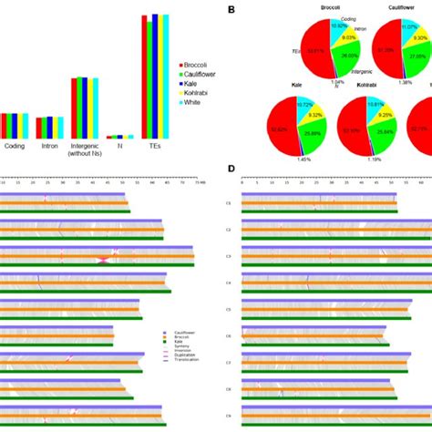 comparisons of genomic components and whole genomic sequences among the