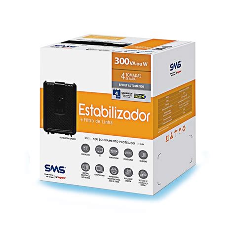 Estabilizador Bivolt Sms Revolution Speedy 300 Va 0015970