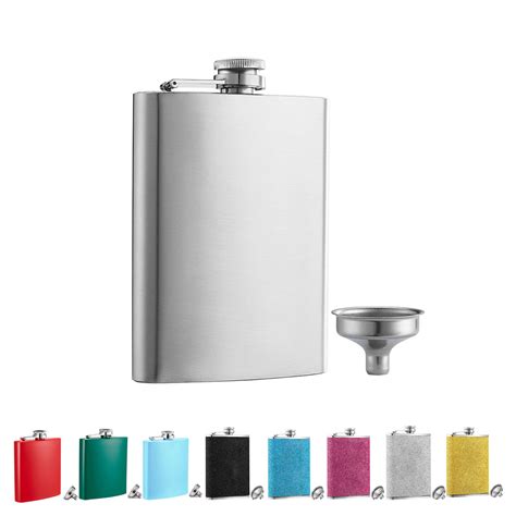 Dd082 8 Oz Solid Stainless Steel Leak Proof Hip Flask For Liquor With Funnel Flask Set For Men