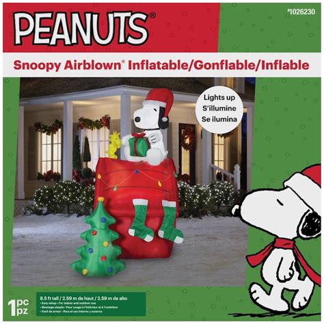Peanuts 85 Ft Lighted Snoopy Christmas Inflatable At
