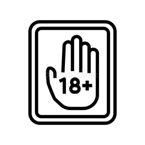 Age Prevent Product Label Caution Line Icon Vector Illustration Stock