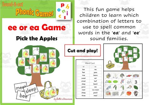 ee or ea phonic game by teach simple