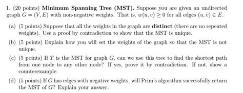 Solved Points Minimum Spanning Tree MST Suppose Chegg