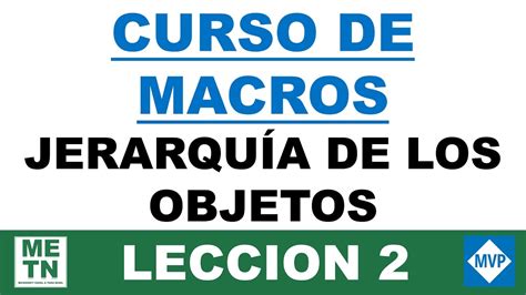 Curso De Macros Visual Basic For Applications Lección 2 Youtube