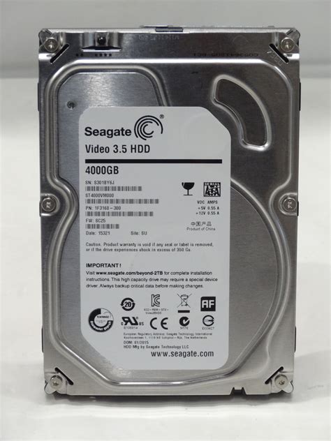 Seagate ST4000VM000 4TB 5900RPM 128MB Cache 6Gbps SATA Video 3.5" Hard ...