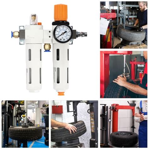 Air Pressor Oil Water Separator Regulator Pressure Gauge F Tire