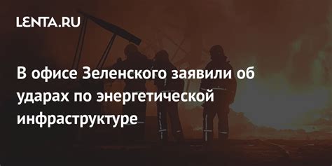 В офисе Зеленского заявили об ударах по энергетической инфраструктуре Украина Бывший СССР