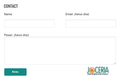 Membuat Sendiri Formulir Kontak Pada Halaman Blog Joceria