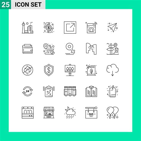 Mobile Interface Line Set Of 25 Pictograms Of Message Washing Research Machine Internet Editable