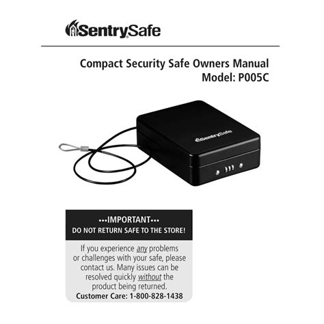 SentrySafe P C Portable Security Safe User Manual