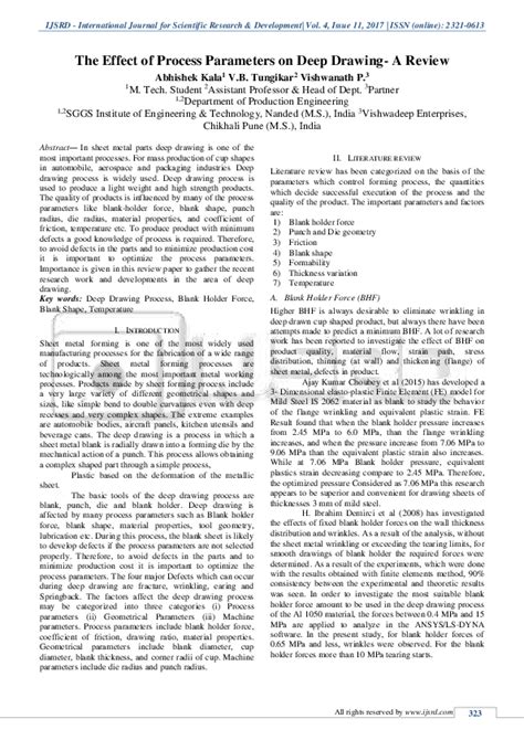 pdf the effect of process parameters on deep drawing a review