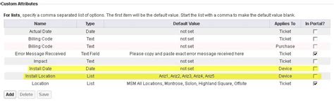 create custom attributes for tracking equipment locations spiceworks
