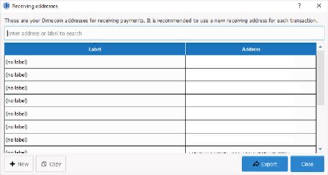 receiving coins with dimecoin qt — dimecoin docs latest documentation