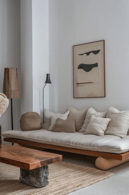 Premium Photo Contemporary Minimalist Living Spaces Based On A Sofa Composition