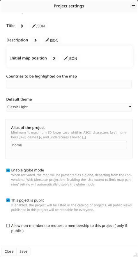 Project Configuration — Mapx Documentation