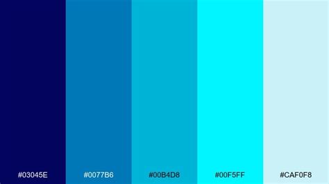 Combinaisons De Couleurs Bleu Cyan 20 Palettes Sélectionnées Hex