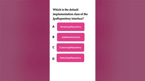 Quiz Which Is The Default Implementation Class Of The Jparepository Interface Quiz