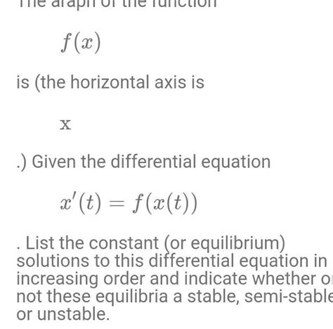 Answered F X Is The Horizontal Axis Is X Given The Differential Kunduz