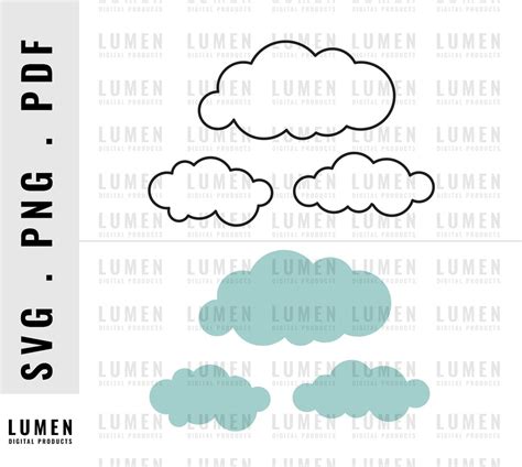 Cloud Svg Files Cloud Outline Clipart Cloud Clipart Cloud Svg Cricut File Etsy