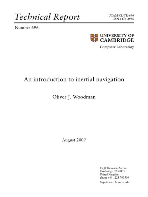 An Introduction To Inertial Navigation Imus Pdf Inertial Navigation System Gyroscope