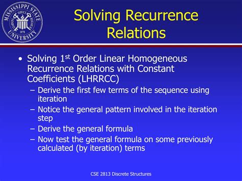 Ppt Solving Recurrence Relations In Discrete Structures Powerpoint