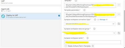 azure synapse deployment override template paramters microsoft qanda