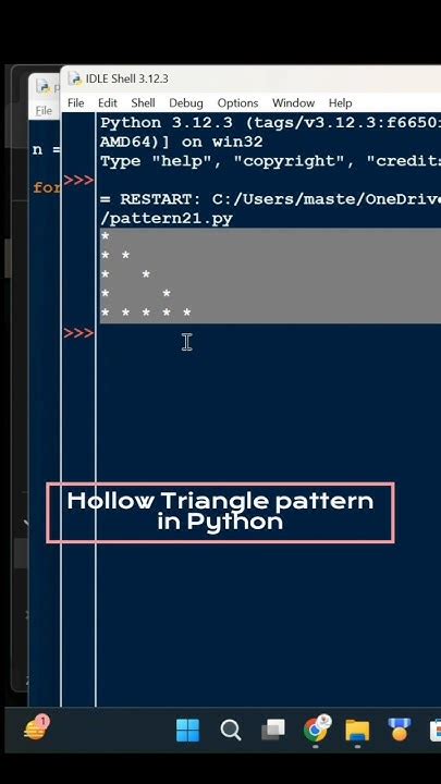 2125 Python Pattern Hollow Triangle Pattern Codebuddy Pythonpattern Pattern Python