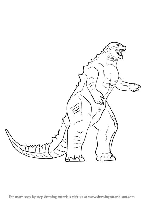 How To Draw Godzilla Step By Step Easy Drawing Themeloader