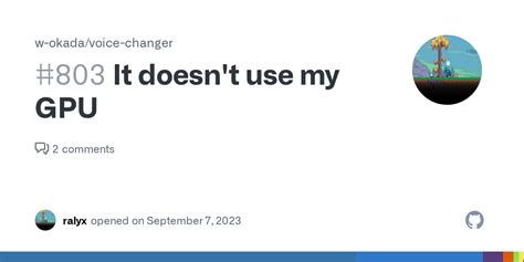 It Doesn T Use My GPU Issue W Okada Voice Changer GitHub