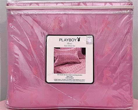 Playboy Monogram Satin Bed Sheet Set Etsy