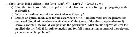 1 Consider An Index Ellipse Of The Form