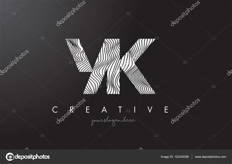 Yk Y K Letter Logo With Zebra Lines Texture Design Vector Stock Vector Image By ©twindesigner