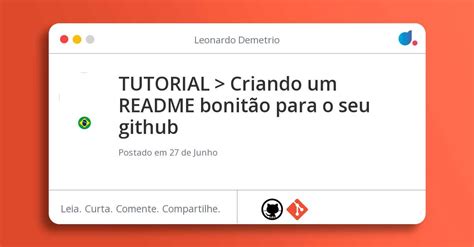Tutorial Criando Um Readme Bonitão Para O Seu Github