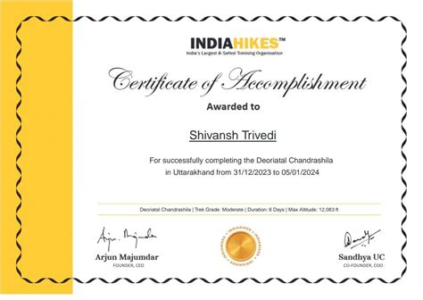 Trivedi Shivansh On Linkedin Certificate On Successful Completion Of