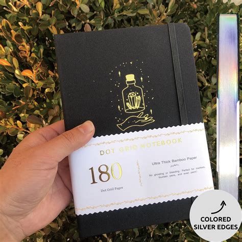 ขวดปริศนา 180 แกรมกระดาษไม้ไผ่ Dotted Notebook A5 ผ้าปกแข็ง Bujo Dot