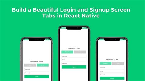 Build A Beautiful Login And Signup Screen Tabs In React Native Download Free Code Youtube