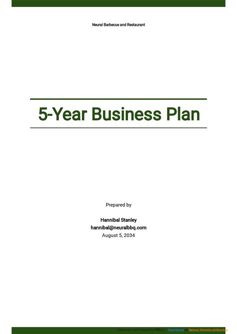 5 Year Business Plan Template Excel