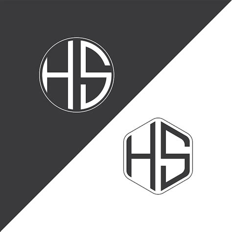 Premium Vector Hs Initial Monogram Logo With Circle And Polygon Shape Creative Logo Design