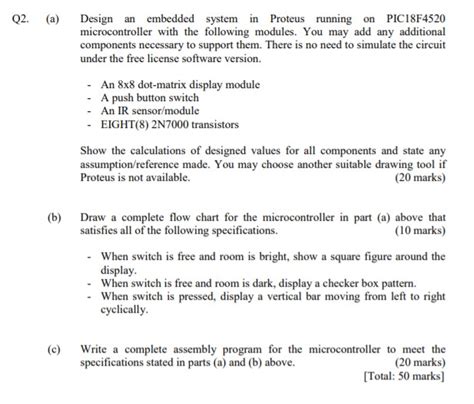 q2 a design an embedded system in proteus running