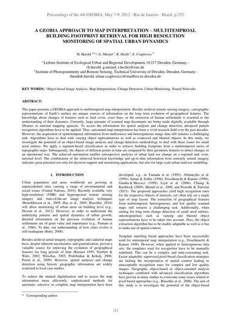 Pdf A Geobia Approach To Map Interpretation Multitemporal Building