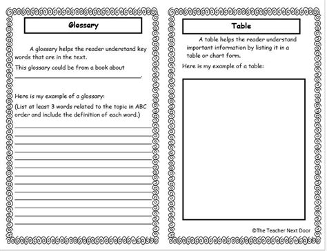 Nonfiction Text Features Activities Poster Task Cards Worksheet