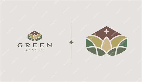 Green Garden 로고 템플릿 범용 크리에이티브 프리미엄 기호 벡터 그림 프리미엄 벡터