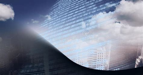 Composition Of Binary Coding Over Cityscape And Grey Background Stock