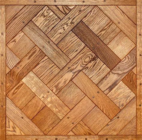 Beautiful Binding In An Oak Wooden Shield With A Parquet Pattern Stock