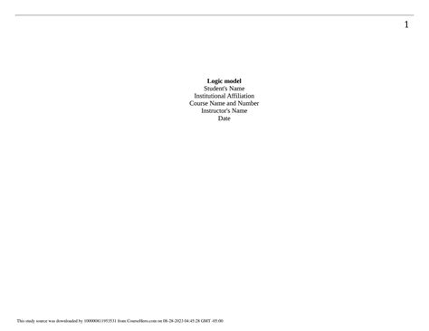 Solution Program Logic Model Assignment Logic Model Template 2 2 Docx
