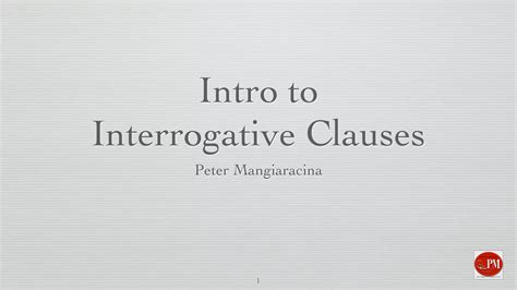 Interrogative Clauses Pdf