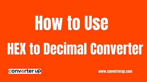 Cómo Usar Hexadecimal Al Convertidor Decimal