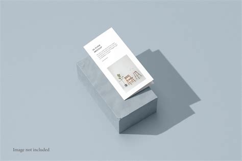 돌에 Bifold Dl 전단지 모형 프리미엄 Psd 파일